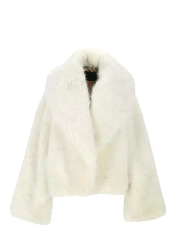 BB COUTURE Shawl-lapel Faux-fur Jacket - White