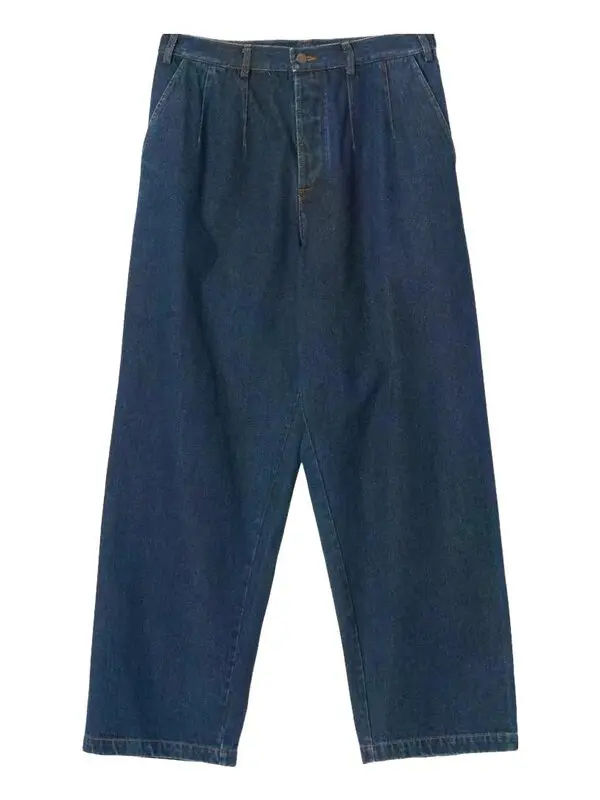 Universal Works Pleated Loose-fit Jeans - Blue