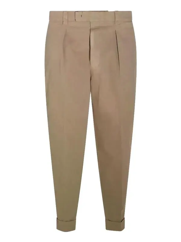Incotex Pleated-detail Turn-up Trousers - Neutrals