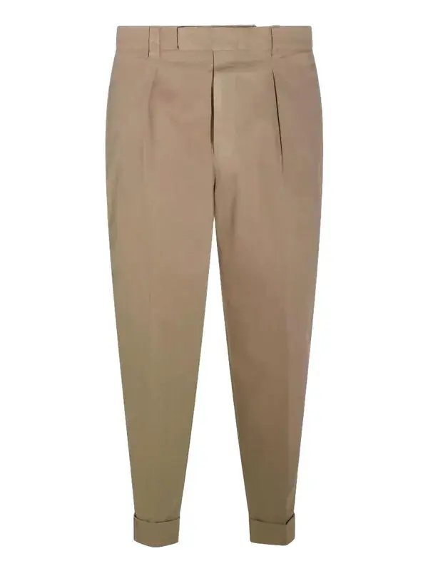 Incotex Pleated Turn-up Trousers - Neutrals