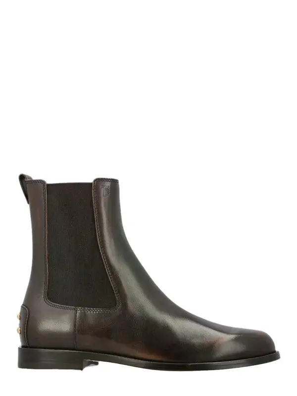 TOD'S Gommino-studded Leather Chelsea Boots - Brown