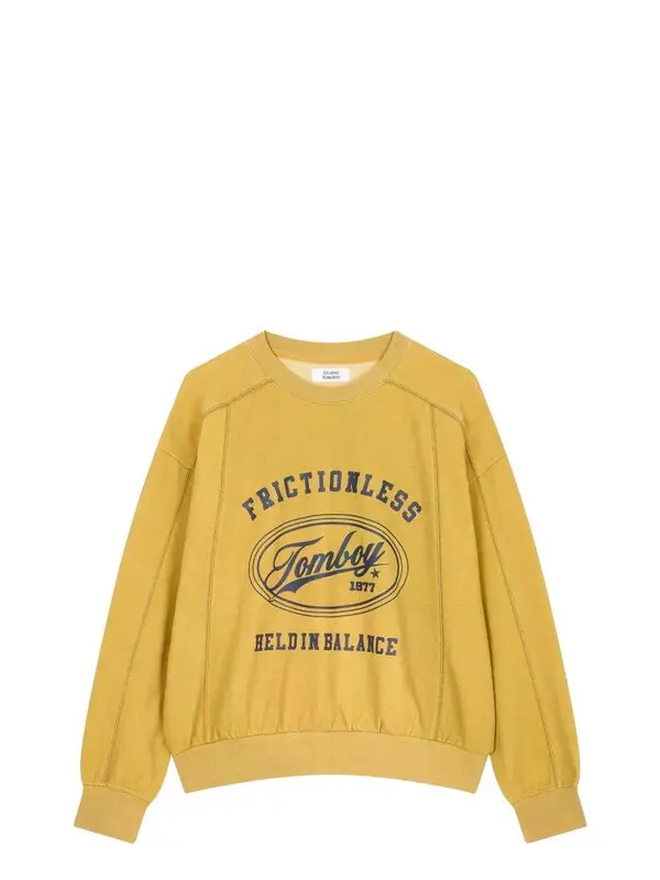 STUDIO TOMBOY Stitch-detail Logo-print Sweatshirt - Yellow