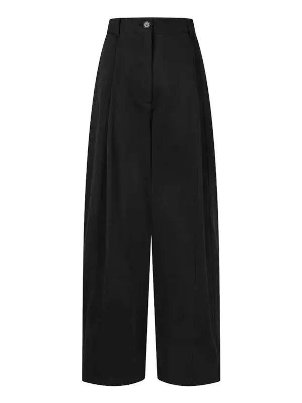 STUDIO TOMBOY Pleated Wide-leg Trousers - Black