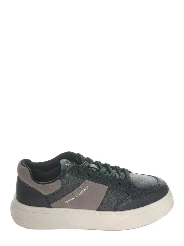 Armani Exchange Logo-print Panelled Sneakers - Blue