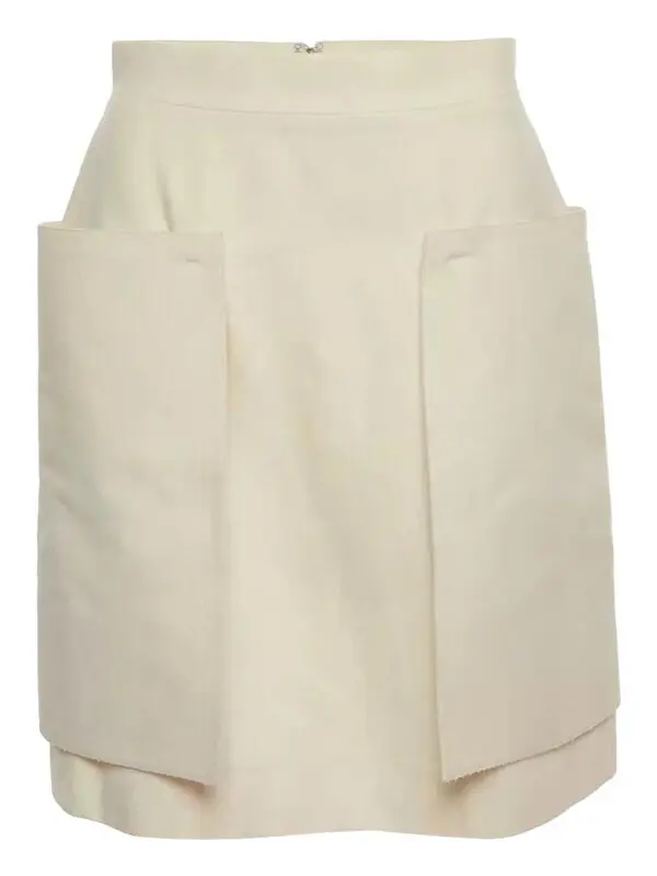 Fendi Canvas Flared Mini Skirt - Neutrals