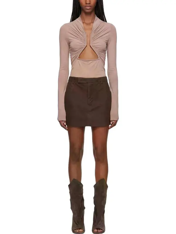 Rick Owens Firbanks Belt-loops Mini Skirt - Brown