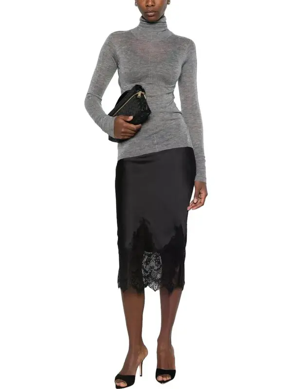 Elisabetta Franchi Wool Roll-neck Top - Grey