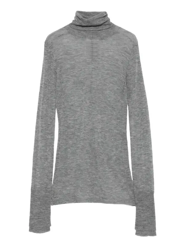 Elisabetta Franchi Roll-neck Wool Top - Grey