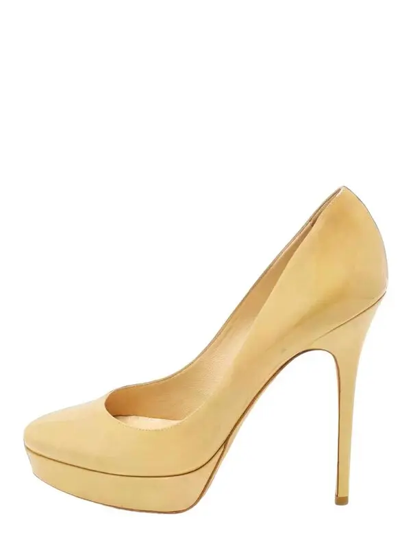 JIMMY CHOO Cosmic Patent Leather Platform Pumps - Neutrals