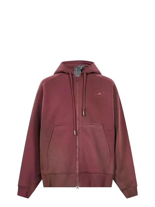 Adidas By Stella McCartney Logo-print Zip-up Hoodie - Red