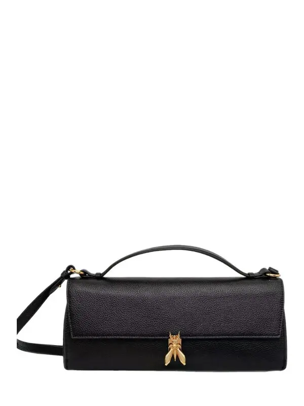 Patrizia Pepe Pebbled Leather Shoulder Bag - Black