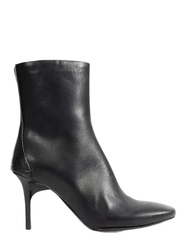 CAPASA MILANO Pointed-toe Leather Ankle Boots - Black