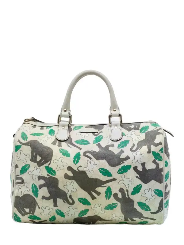 Gucci Gg Supreme Snowman In Africa Joy Boston Bag - Neutrals