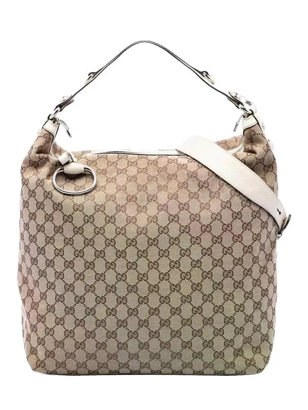 Gucci 2016-2026 Gg Canvas Icon Bit Hobo Satchel - Neutrals