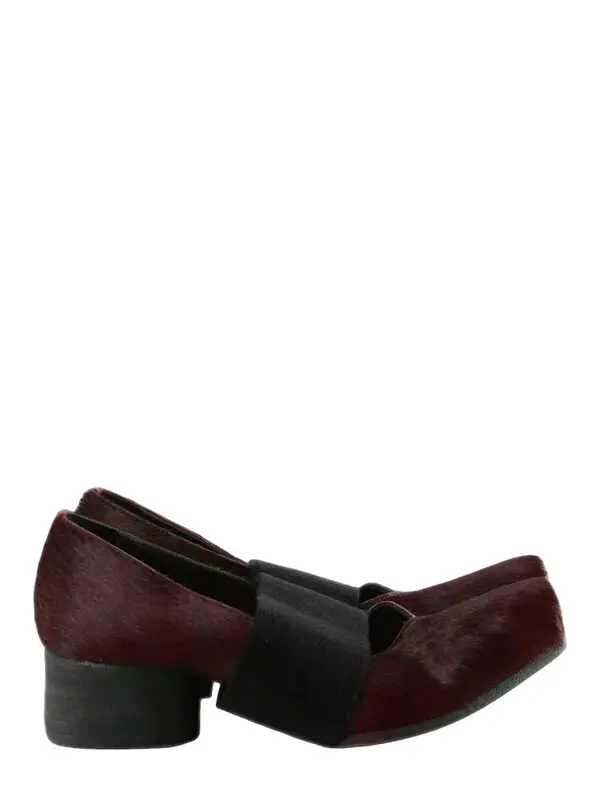 UMA WANG Elasticated Pony-hair Pumps - Red