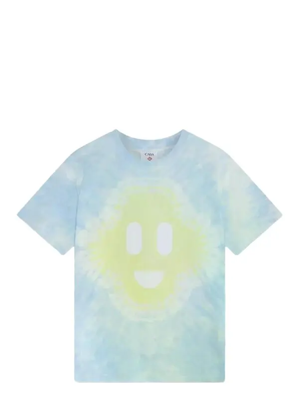 Casablanca Tie-dye Smiley-print T-shirt - Blue