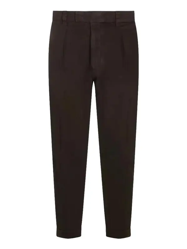 BERWICH Pleated Turn-up Trousers - Brown