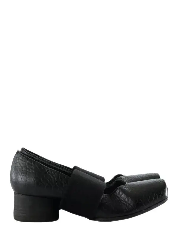 UMA WANG Crinkled-effect Block-heel Ballet Pumps - Black