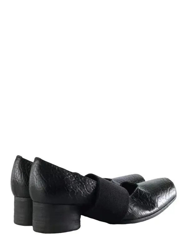 UMA WANG Crinkled-effect Block-heel Ballet Pumps - Black