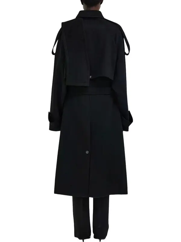 FERRAGAMO Double Breasted Oversize Coat - Black