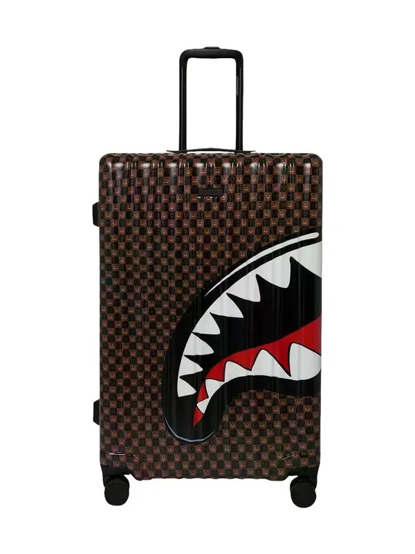 SPRAYGROUND Sharks In Paris Bubble-check Luggage - Brown