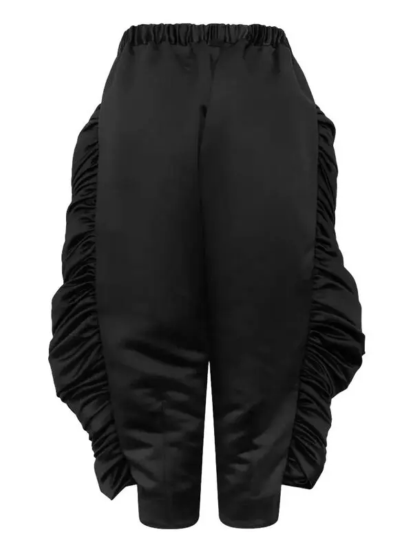 Comme Des Garçons Rounded-silhouette Ruched Trousers - Black