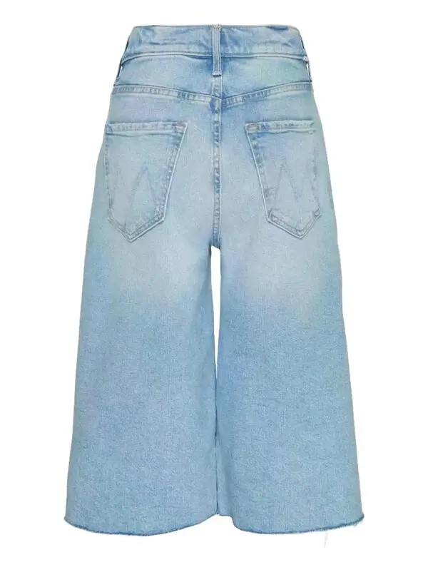 MOTHER Zip Fray Denim Shorts - Blue