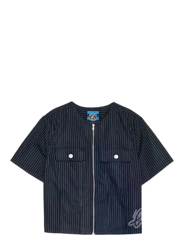 AGNES B. Logo-embroidered Shirt - Blue