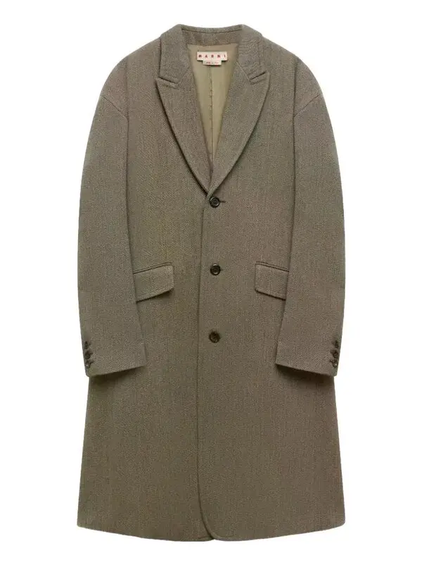 Marni Tweed Martingale Coat - Brown