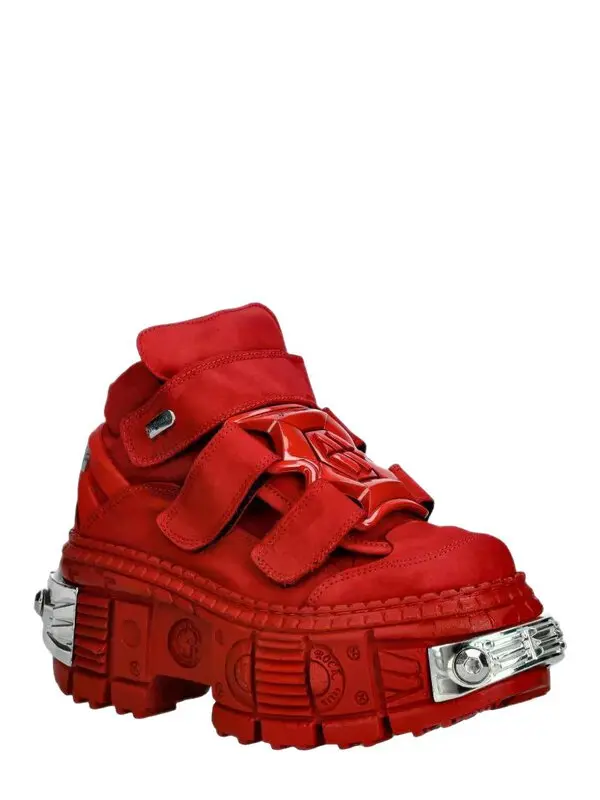 NEW ROCK M-wall285-c14 Touch-strap Platform Boots - Red