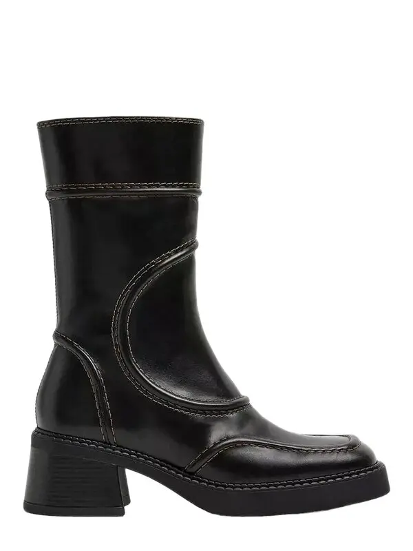MIISTA Malene Panelled Leather Boots - Black