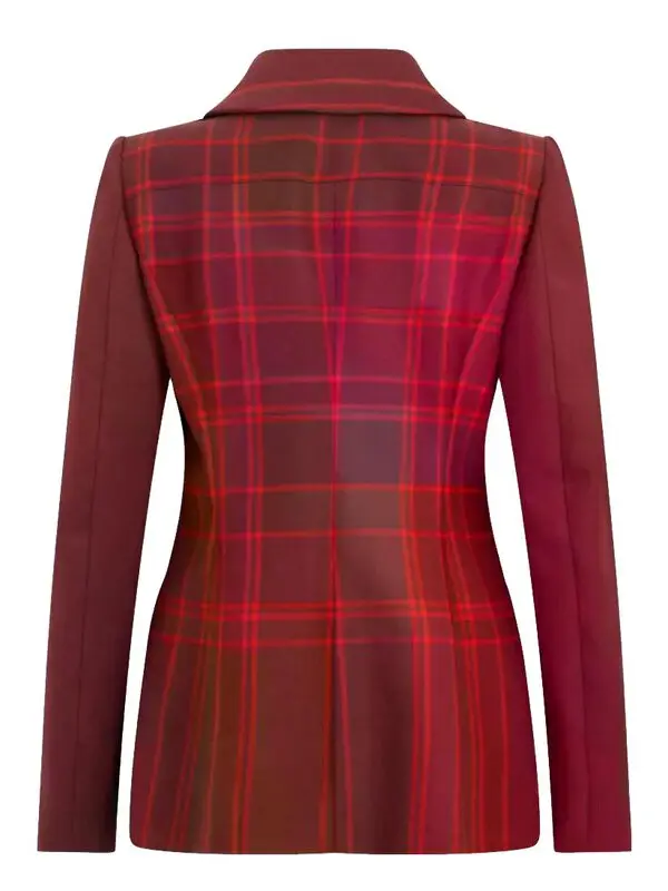 Alberta Ferretti Plaid Button-up Jacket - Red