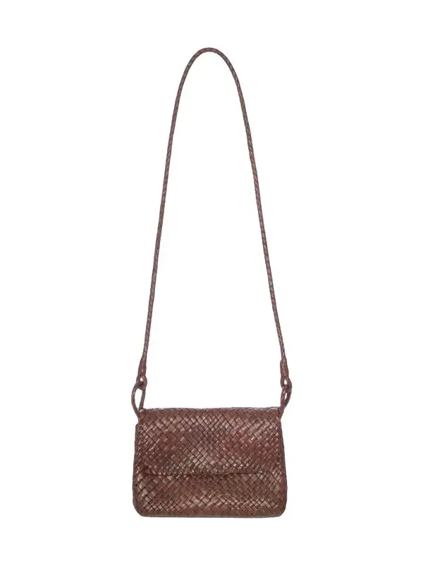 IBELIV Paris Woven Leather Cross Body Bag - Brown