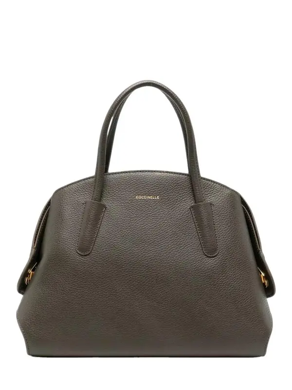 COCCINELLE Grained Leather Tote Bag - Brown