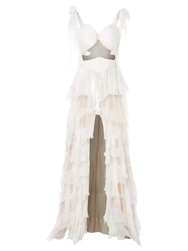 NORINA ST Yvona Ruffled Tiered Maxi Dress - White