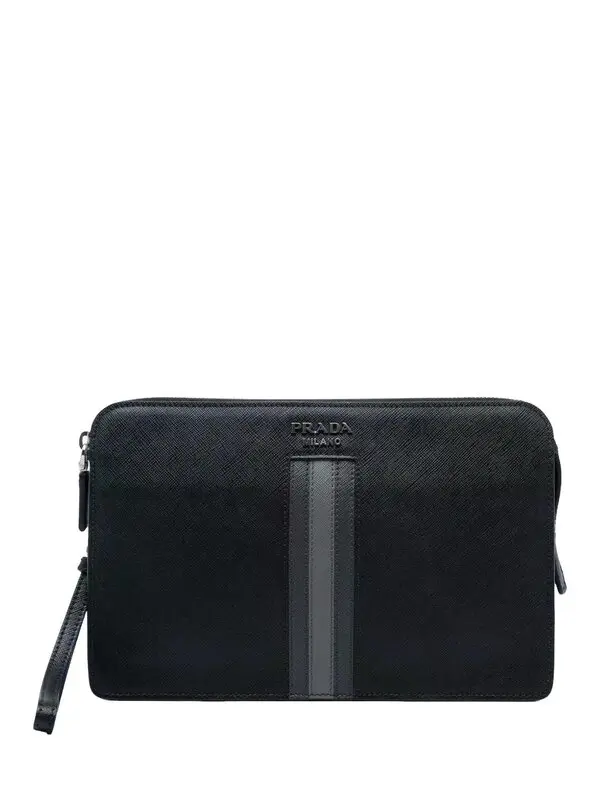 Prada Saffiano Clutch Bag - Black