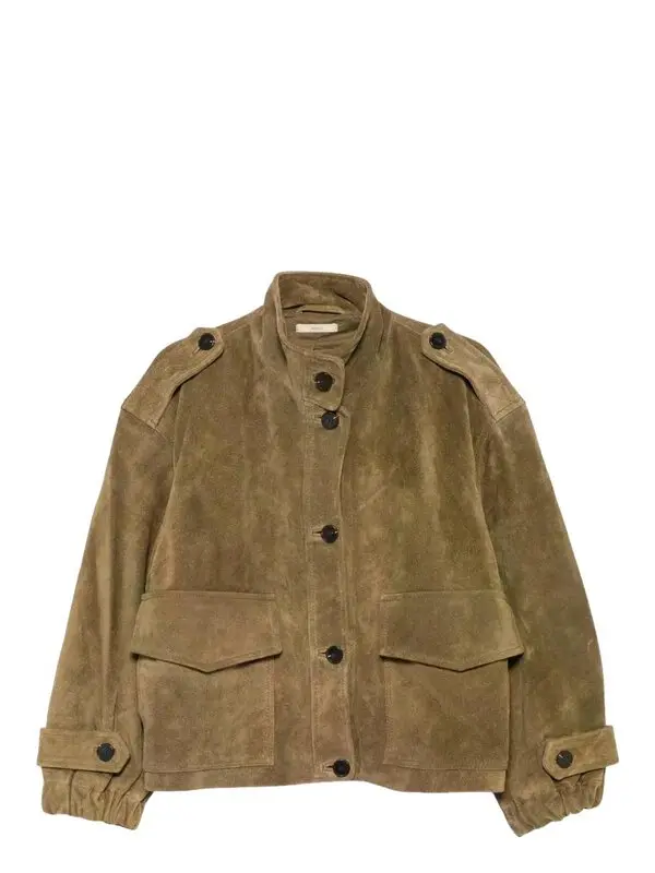 SESSUN Leather Suede Flap-pocket Jacket - Brown