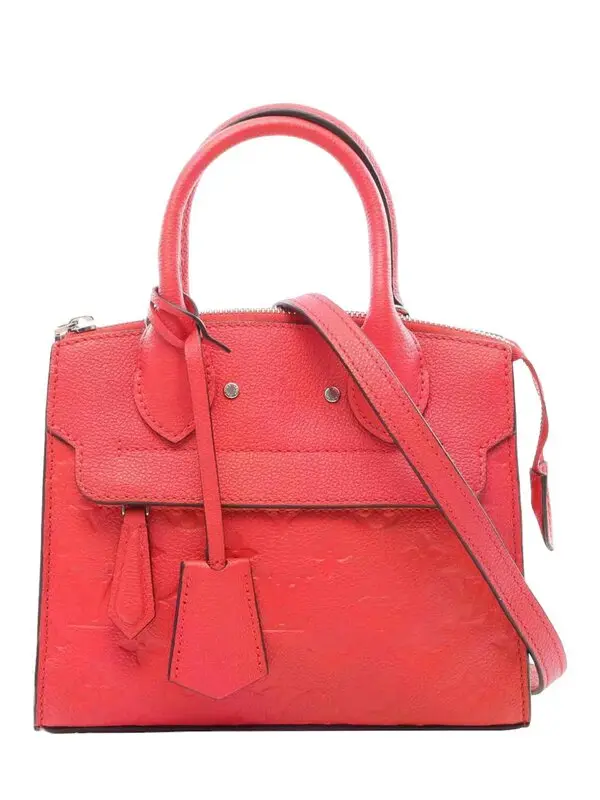 LOUIS VUITTON 2016 Monogram Empreinte Mini Pont Neuf Satchel - Red