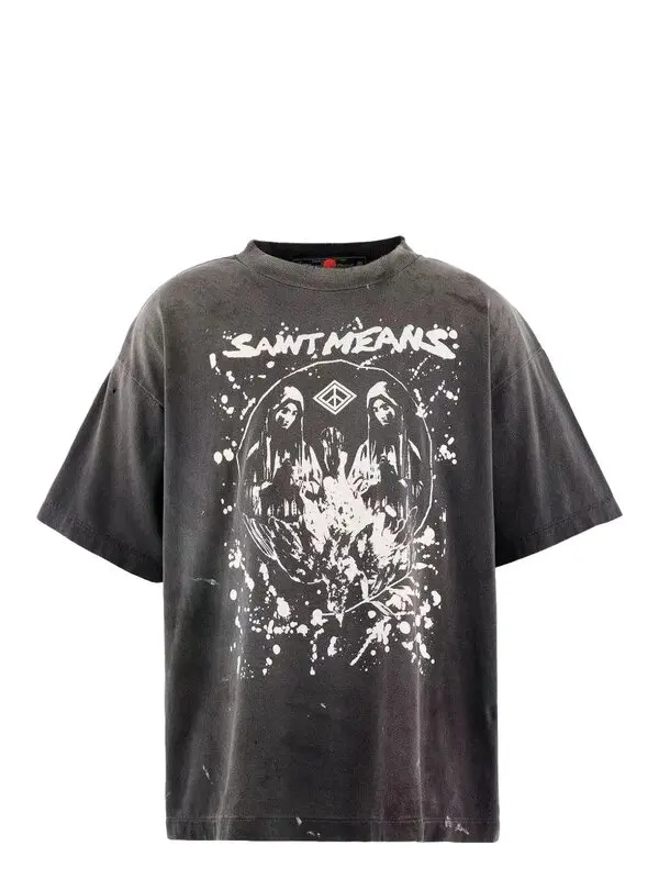 SAINT MXXXXXX Graphic-print T-shirt - Black