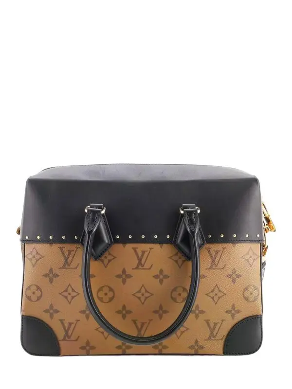 LOUIS VUITTON City Malle Handbag Reverse Monogram Canvas And Leather Mm Satchel - Black