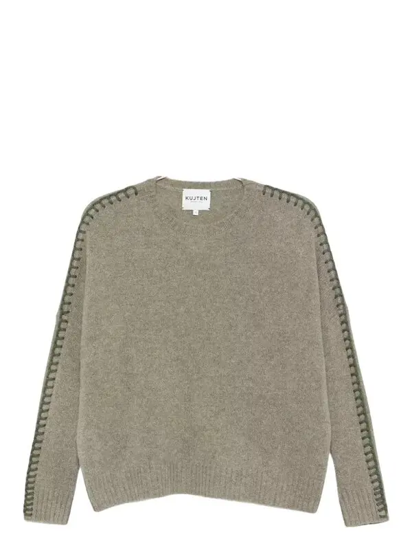 KUJTEN Cashmere Whipstitch-detail Sweater - Grey
