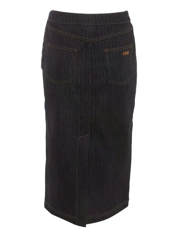 Fendi Jacquard Pencil Midi Skirt - Blue