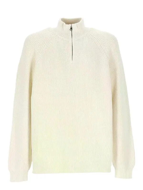 ANERKJENDT Quarter-zip Ribbed Knitwear - Neutrals