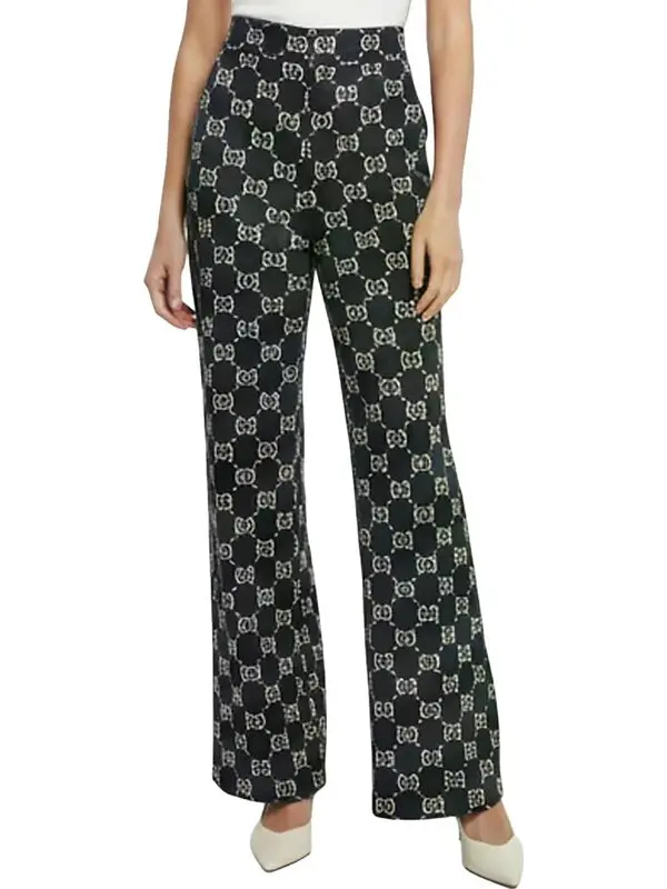 Gucci Gg Monogram Jacquard Trousers - Blue