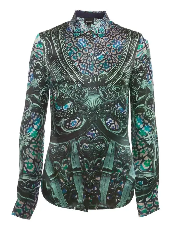 Just Cavalli Silk Paisley-print Shirt - Black