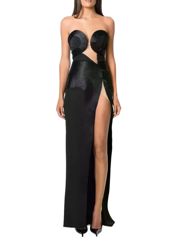 NORINA ST Misha Strapless Panelled Maxi Dress - Black