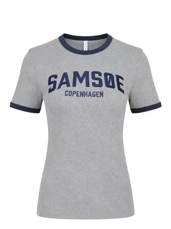 SAMSOE SAMSOE Sabond Logo-print T-shirt - Grey