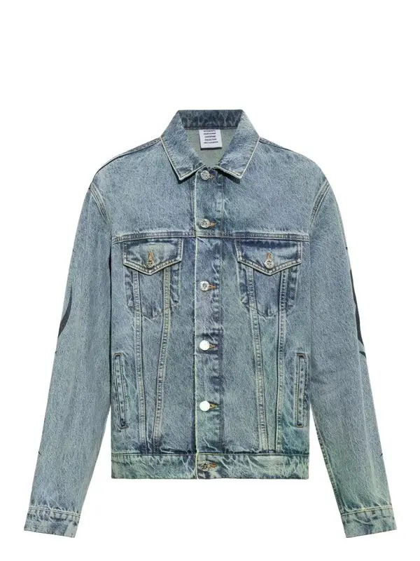 Vetements Graphic-print Denim Jacket - Blue