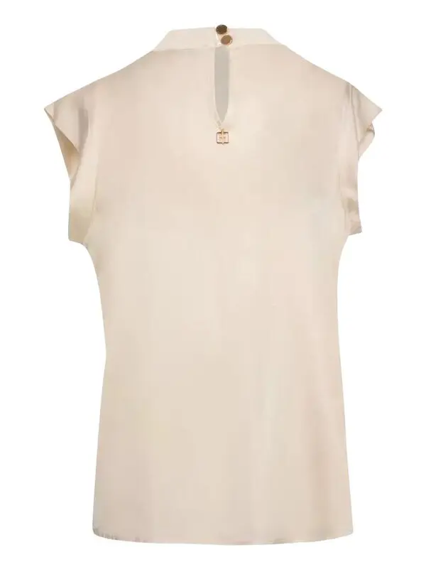 FRACOMINA Satin-finish Sleeveless Blouse - Neutrals