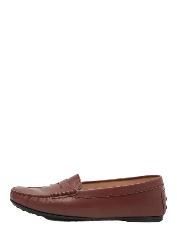 TOD'S Leather Gommino Loafers - Red